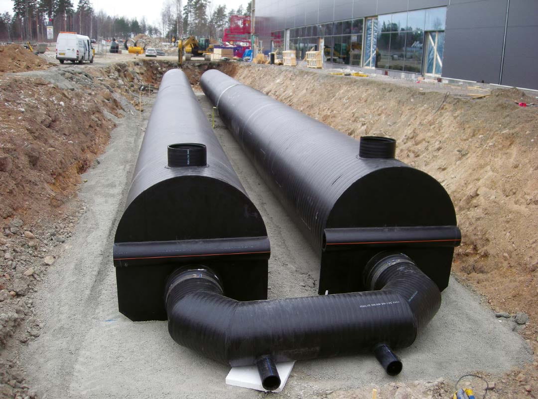 Forsinkelse i magasin av Weholite eller Uponor IQ | Uponor